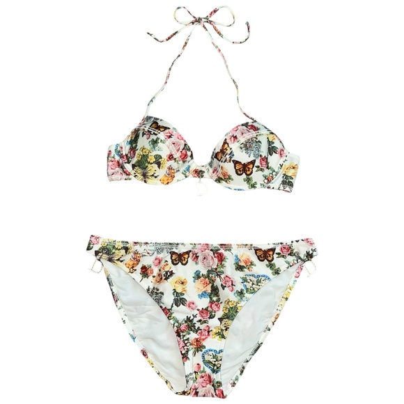 Dior | Swim | Auth Vtg Christian Dior Floral Rose Garden Butterfly ...